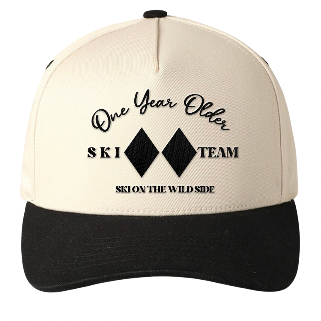 EMBROIDERED SKI TEAM HAT // ADJUSTABLE STRAP – One Year Older